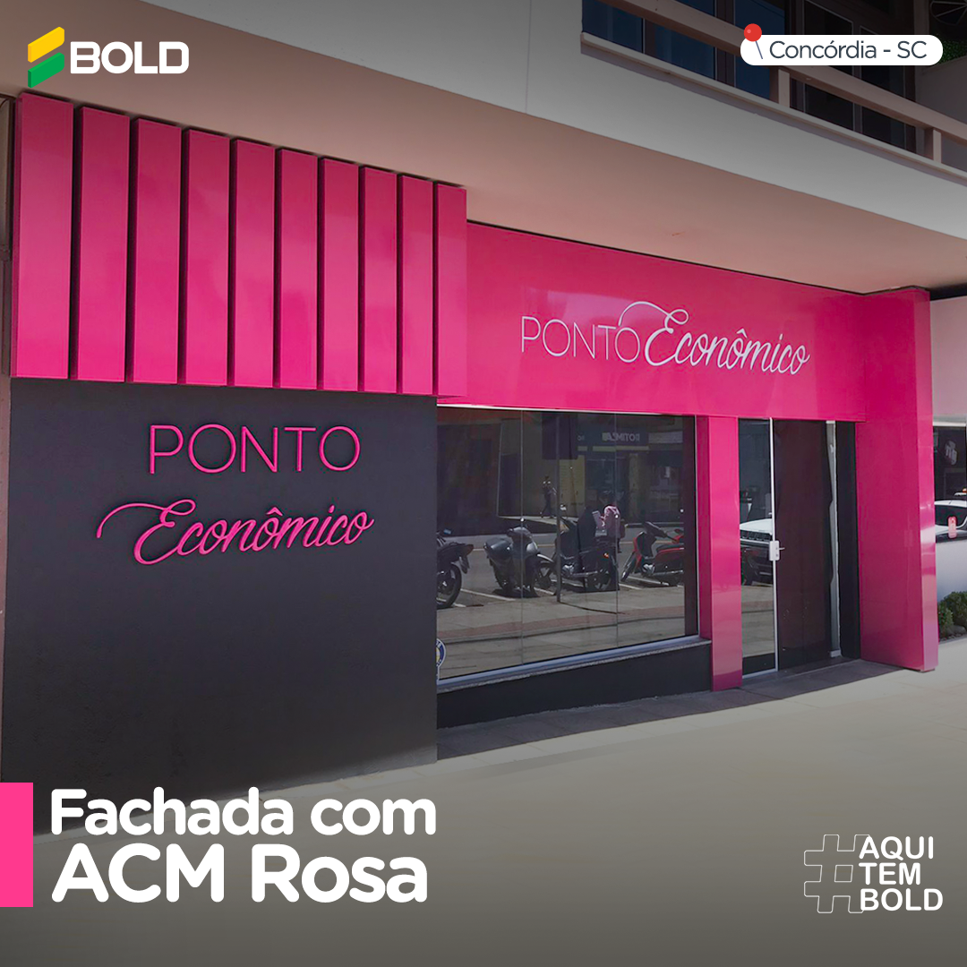 Fachada linda com ACM rosa! - Bold